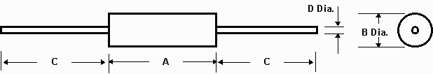 Dimensional Drawing for MIL-PRF-123 Axial Lead Components